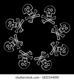 Skull Bones Circle Stock Illustration 1832194090 | Shutterstock