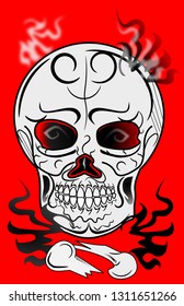 Skull Bones Pattern Design Red Backgrounds Stock Illustration ...