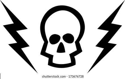 790 Skull with lightning bolts Images, Stock Photos & Vectors ...