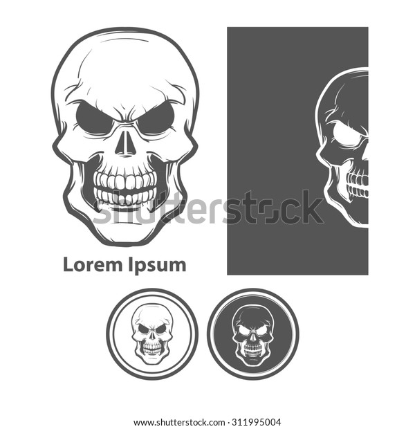 Skull Logo Design Template Simple Illustration Stock Illustration ...