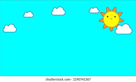 Sky Background Cartoon Sun Clouds Stock Illustration 2190741367 ...