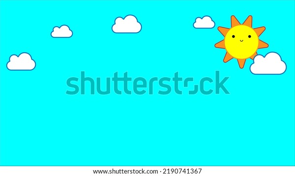Sky Background Cartoon Sun Clouds Stock Illustration 2190741367 ...