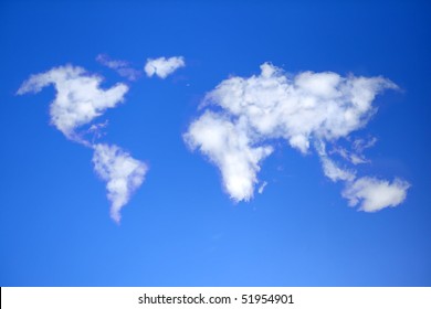 Sky Clouds Shape World Map 스톡 일러스트 51954901 | Shutterstock