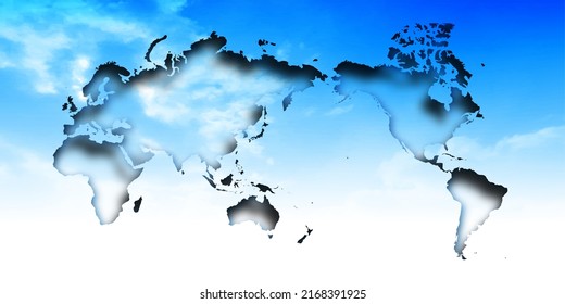 Sky Landscape Clouds World Map Stock Illustration 2168391925 | Shutterstock