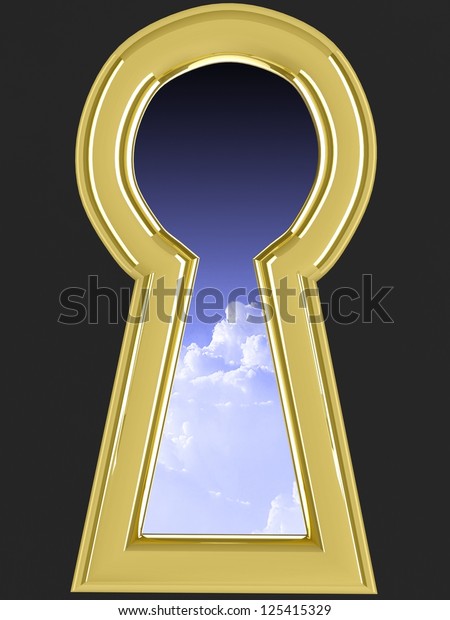 Sky View Through Keyhole Stock Illustration 125415329 | Shutterstock