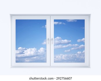Blue Sky Clouds Seen Through Window Stock Photo (Edit Now) 118996279