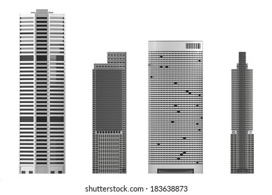 Skyscraper Facade Front Isolated Stock Illustration 183638873 ...