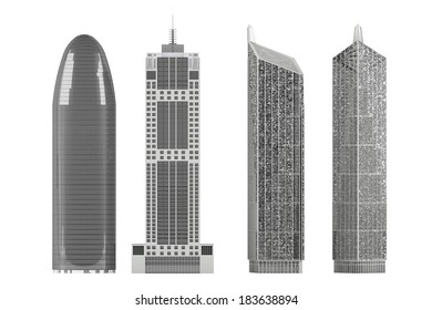 Skyscraper Facade Front Isolated Stock Illustration 183638894 ...