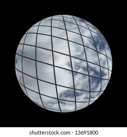 Skyscraper Windows Globe Button On Black Stock Illustration 13691800 ...