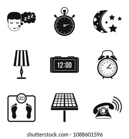 Sleep Time Icon Set Simple Set Stock Illustration 1088601596 | Shutterstock