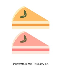 Slice Cake Illustrations Simple Cute Design Stock Illustration ...