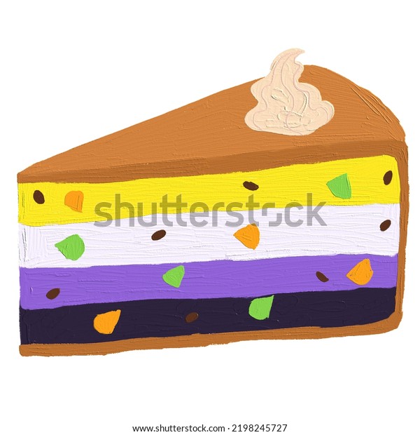 Slice Non Binary Gender Cake Stock Illustration 2198245727 | Shutterstock