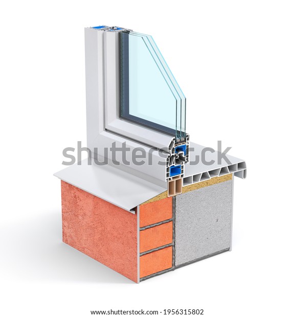 Slice Window Wall See Structure Layers Stock Illustration 1956315802 ...