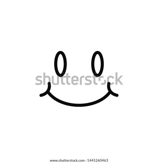 Slightly Smiling Face Icon Simple Thin Stock Illustration 1445260463 ...