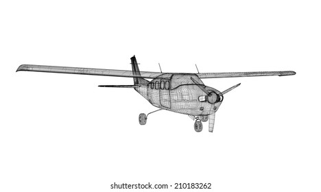 Small Airplane Model Body Structure Wire Stock Illustration 210183262 ...