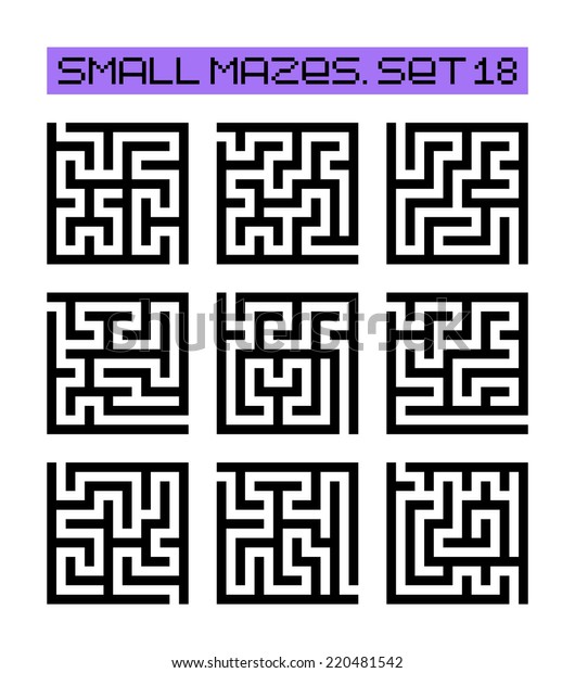 Small Mazes Set 18 Stock Illustration 220481542 | Shutterstock