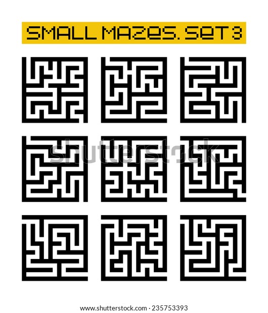 Small Mazes Set 3 Stock Illustration 235753393 | Shutterstock