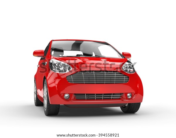 Small Red Compact Car Front Headlight Stock Illustration 394558921 ...