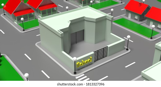 36 School building aerial view Stock Illustrations, Images & Vectors ...