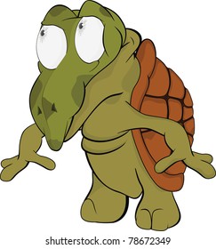 Grumpy Cartoon Turtle Vector Clip Art Stock Vector (Royalty Free) 132155171