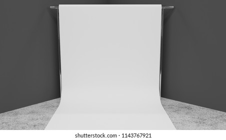 Smaller White Screen Setup Studios Corner Stock Illustration 1143767921 ...