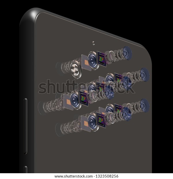 Smarphone Six Cameras Hexagonal Module Mobile Stock Illustration ...