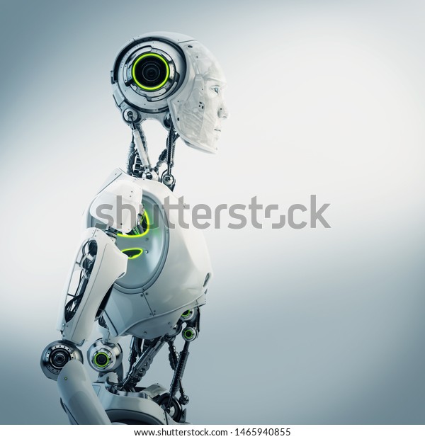 Smart Handsome Robot Man Torso Open Stock Illustration 1465940855