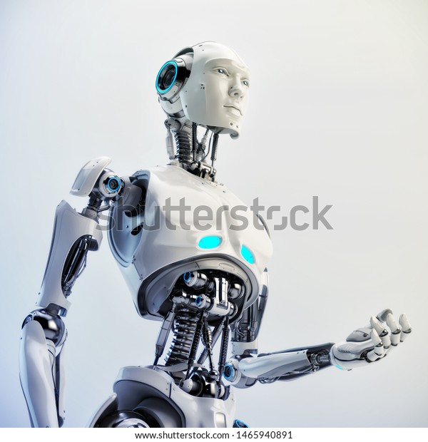 Smart Handsome Robot Man Torso Open Stock Illustration 1465940891 ...