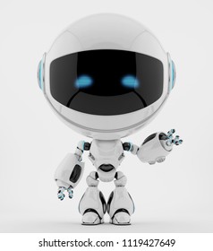 Smart Robot Round Head Gesturing 3d Stock Illustration 1119427649 ...