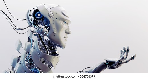 Smart Robot Unique Neck Structure Stretched Stock Illustration ...
