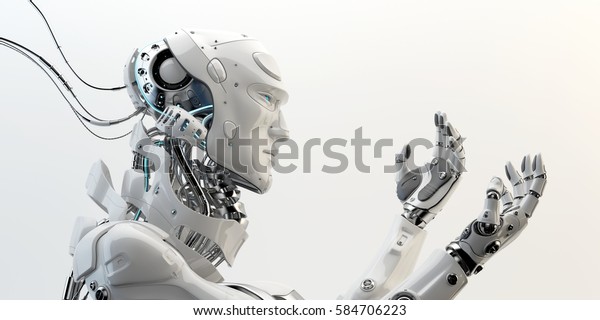 Smart Robot Unique Neck Structure Stretched Stock Illustration ...