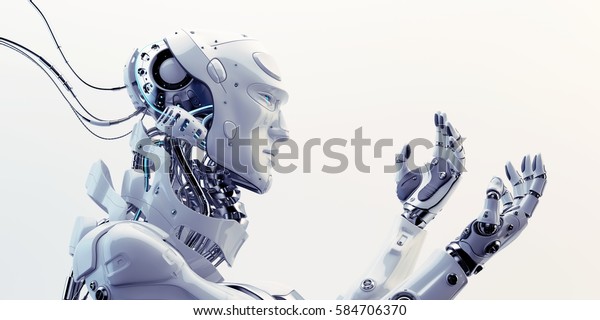 Smart Robot Unique Neck Structure Stretched Stock Illustration ...