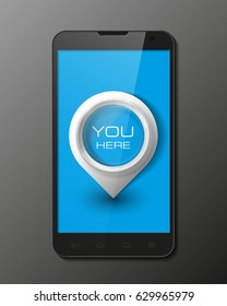 Smartphone Mobile Phone Isolated Pointers Determine: ภาพประกอบสต็อก ...