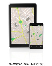 Gps Satellite Navigation System On Screen Stock Vector (Royalty Free ...