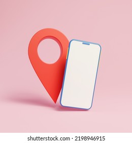 Smartphone White Screen Pin Pointer Gps Stock Illustration 2198946915 ...