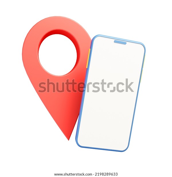 Smartphone White Screen Pin Pointer Gps Stock Illustration 2198289633 ...