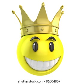 Goofy Smiley Face Wearing Crown Isolated: ilustración de stock 9417103 ...