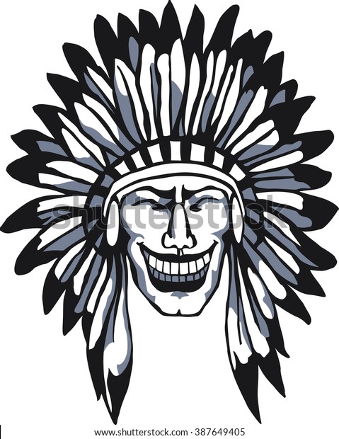Smiling Apache Native American Head Indian 스톡 일러스트 387649405 | Shutterstock