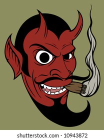 Demon Head Vector Hand Drawn Illustration Stock Vector (Royalty Free ...