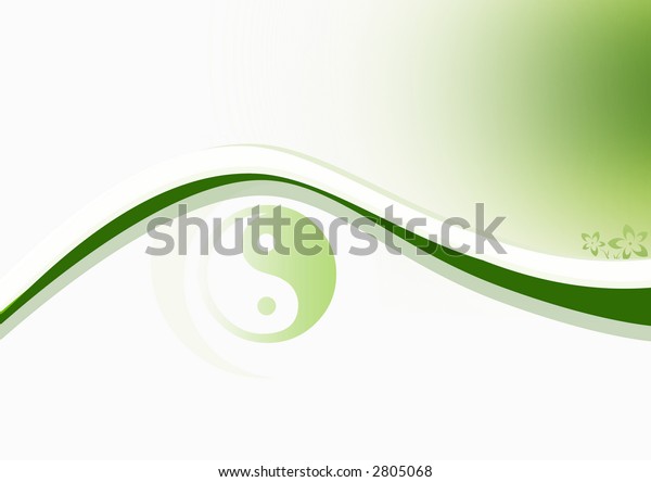 Smooth background with Yin & Yang symbol and curves. - Stock Image ...
