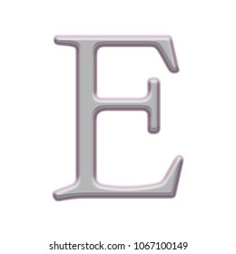 Metallic Gray Uppercase Capital Letter E Stock Illustration 1021556197