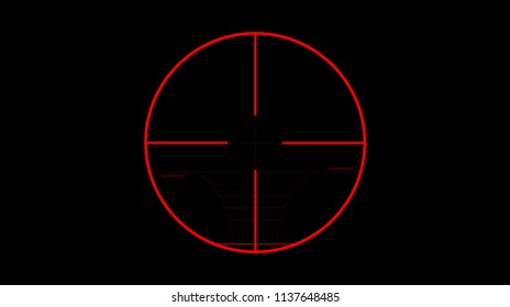 Sniper Scope Pointing Green Screen Use Stok İllüstrasyon 1212768280 ...