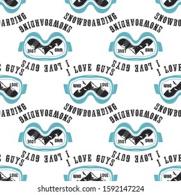 Snowboard Pattern Background Winter Ski Seamless Stock Illustration ...