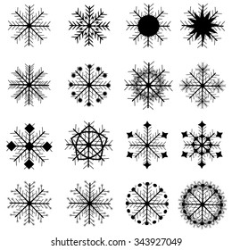 Snowflake Set Stock Illustration 343927049 | Shutterstock