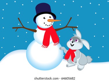 Illustrator Vector Snow Man Snow Fall Stock Vector (Royalty Free ...