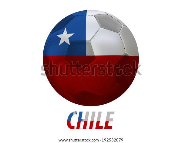 Soccer Ball Chile Flag Isolated White Stock Illustration 192532079
