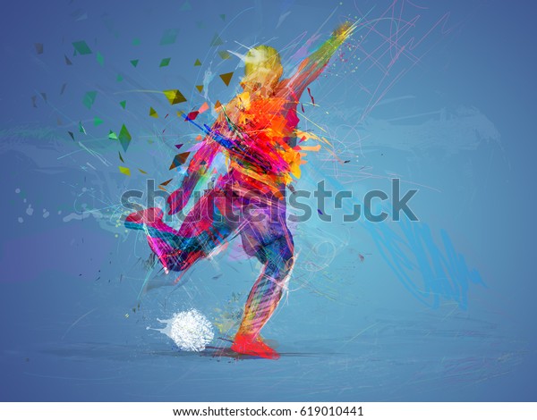 Soccer Player Abstract Concept Stock Illustration 619010441