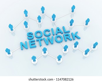 Social Network 3d Render Stock Illustration 1147082126