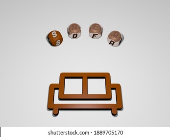 Sofa Circular Text Separate Letters Around Stock Illustration ...