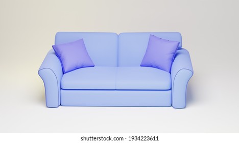 Sofa Design Front View 3d Illustration Stock Illustration 1934223611 ...